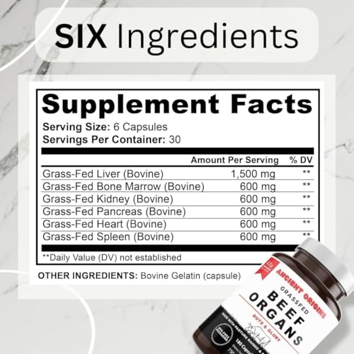 4500 mg beef organs for energy