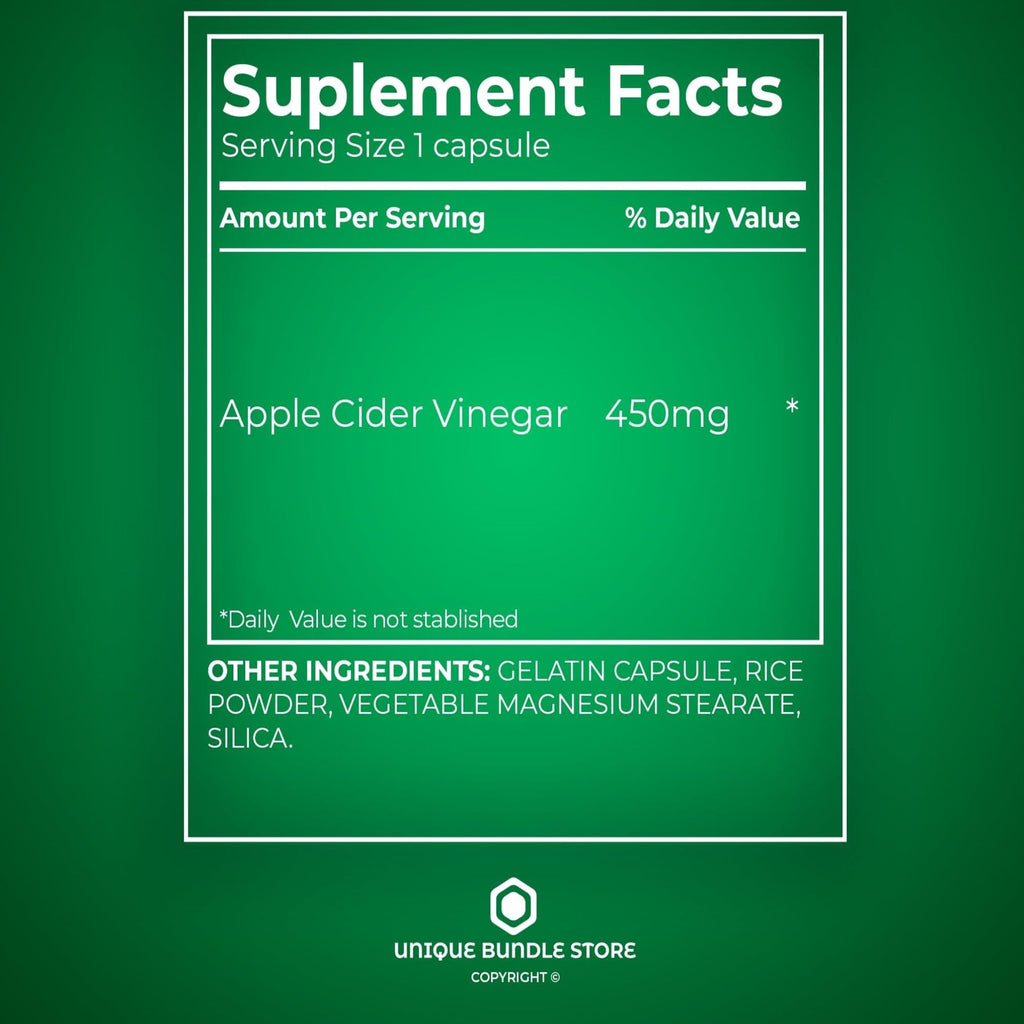 450mg apple cider vinegar for energy