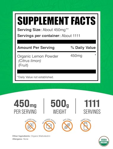 450mg serving of lemon powder