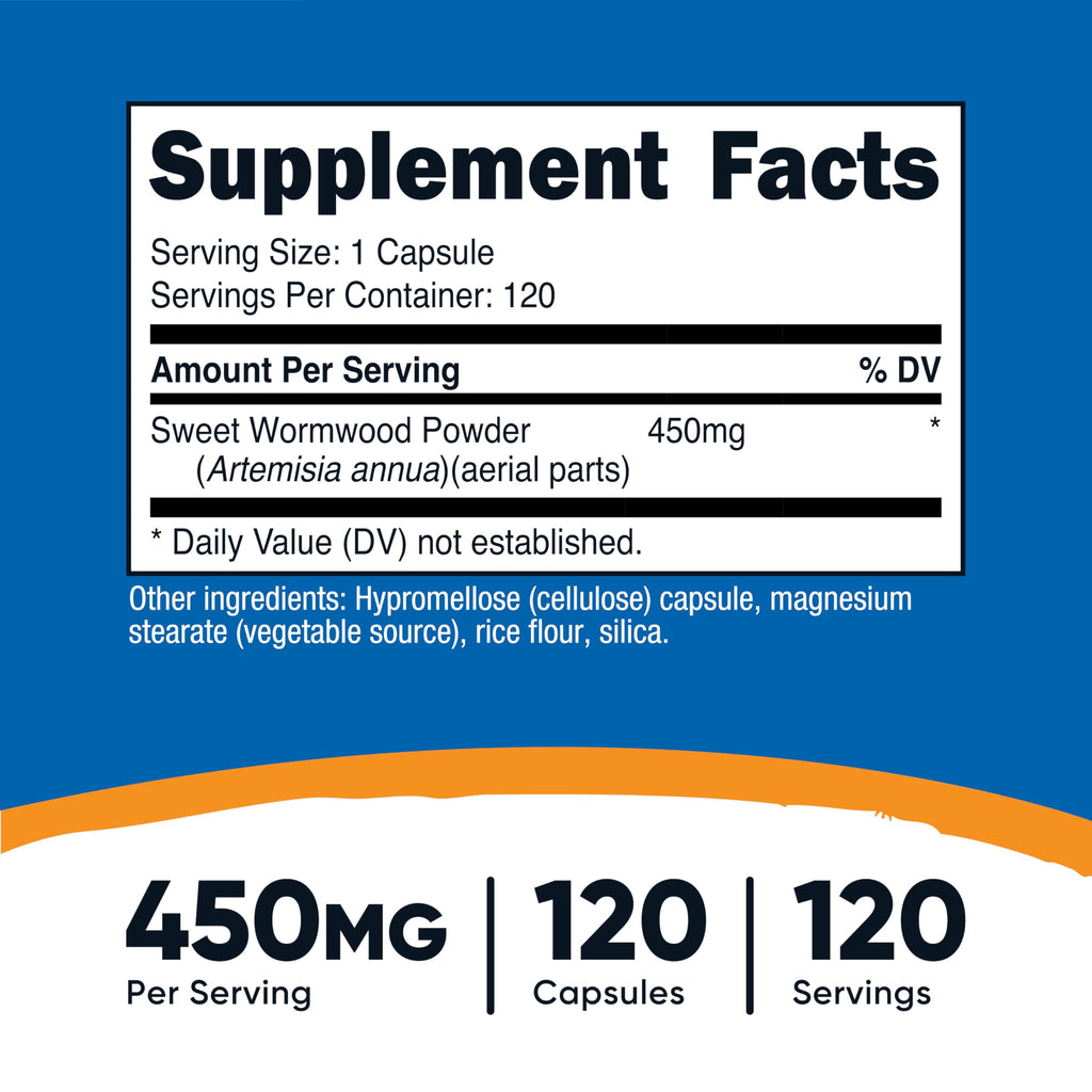 450mg wormwood capsules for wellness