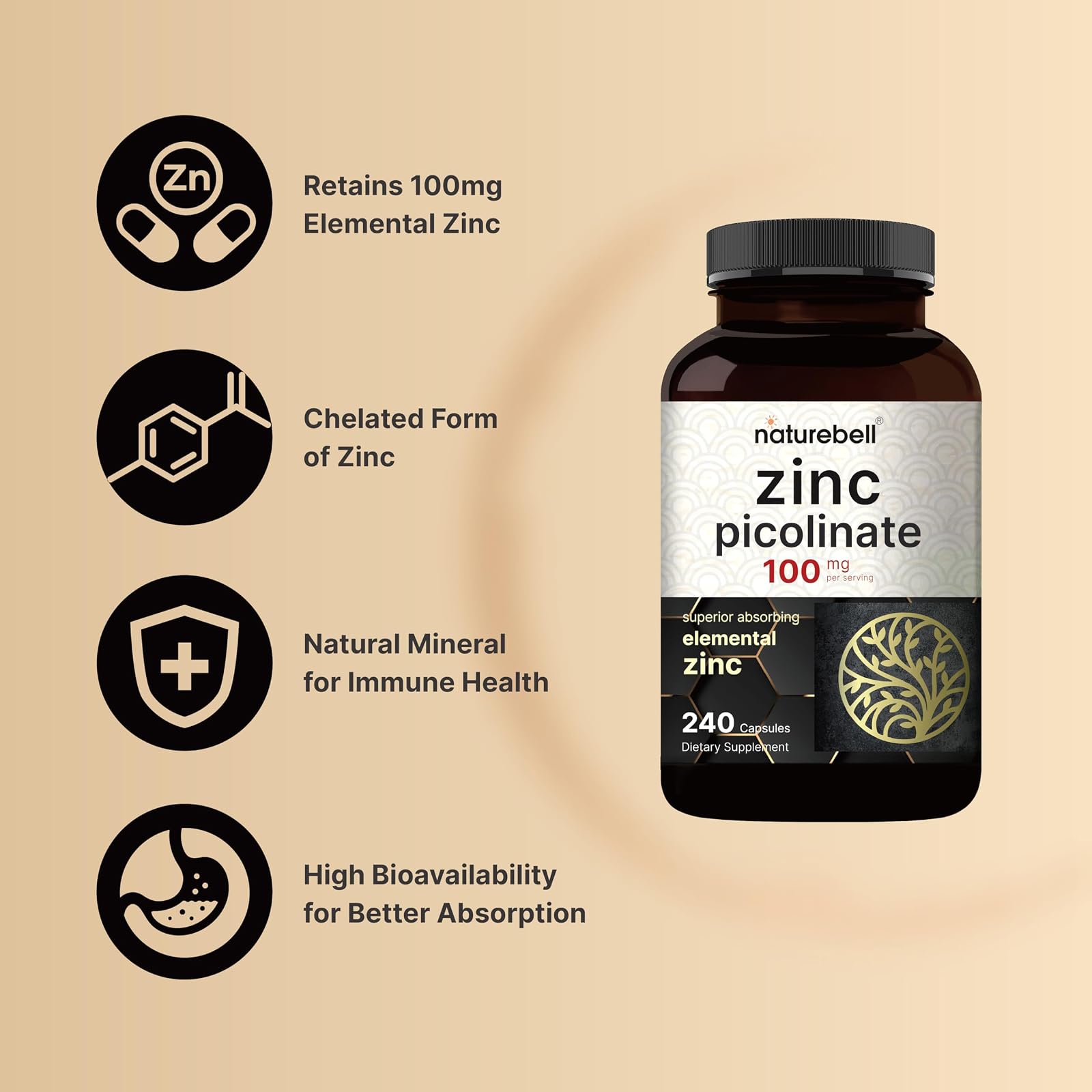 480 capsules of zinc picolinate
