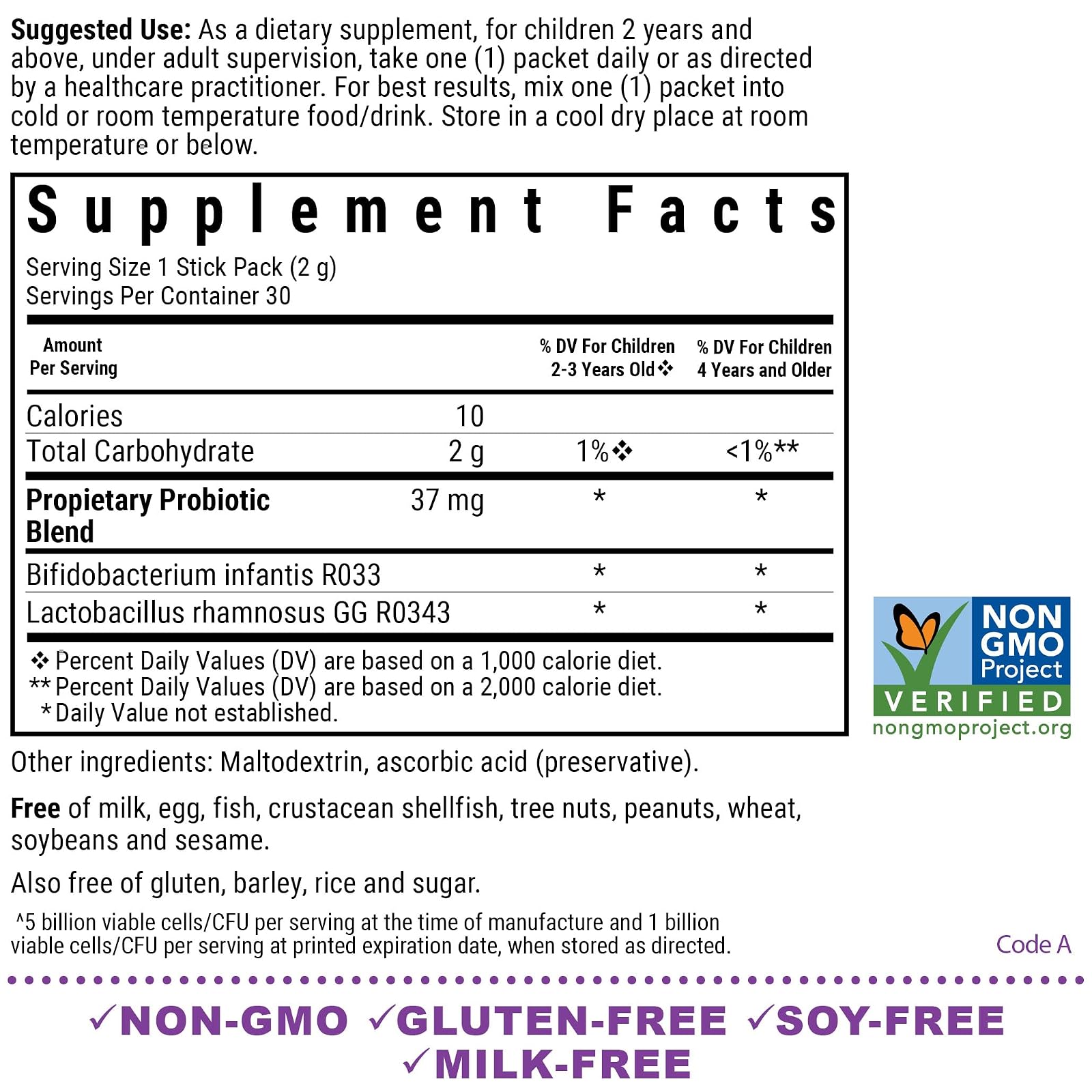 5 billion CFU probiotic for children