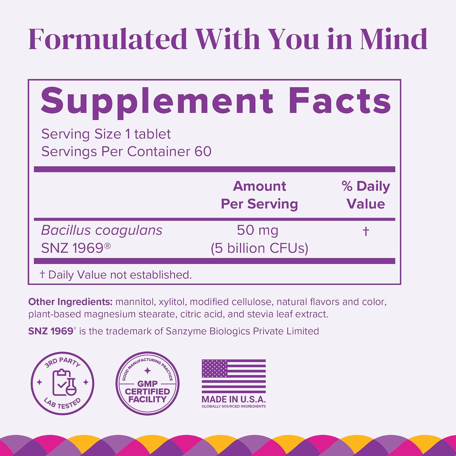 5 billion CFU probiotic tablets