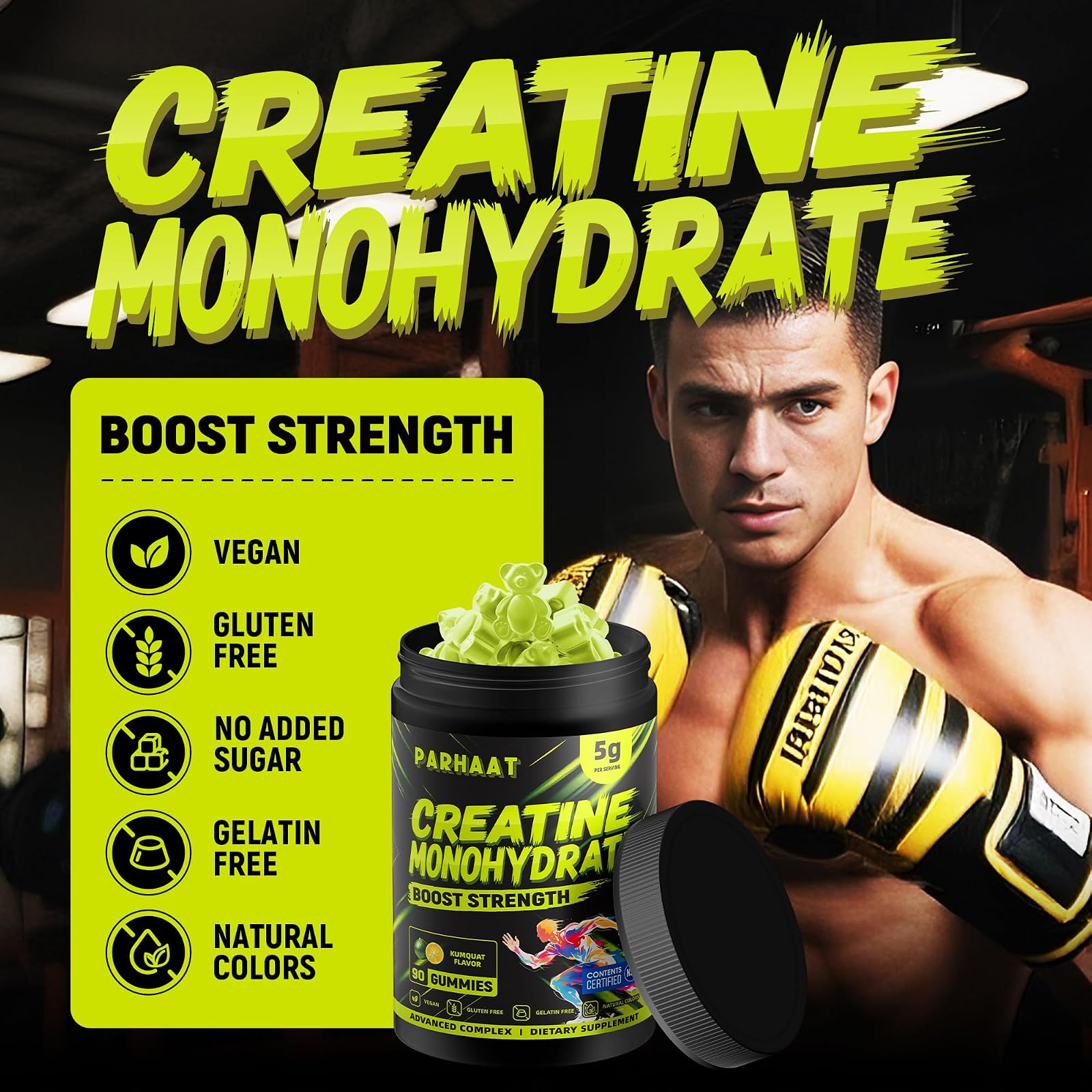 5 g creatine monohydrate per gummy