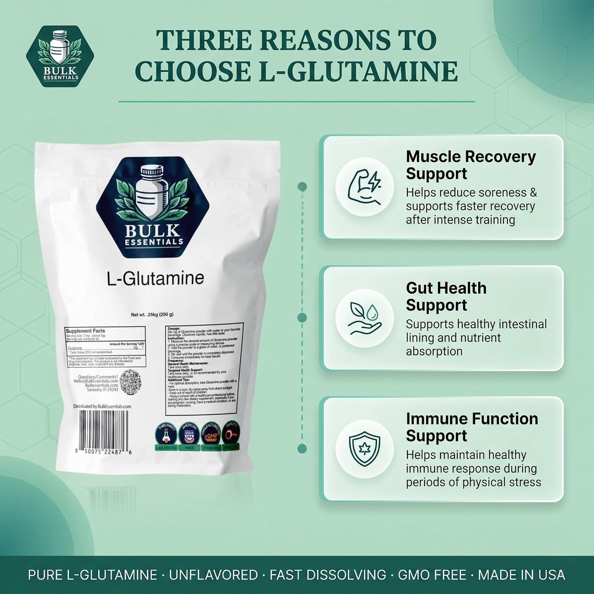 5 g L-Glutamine for workout support