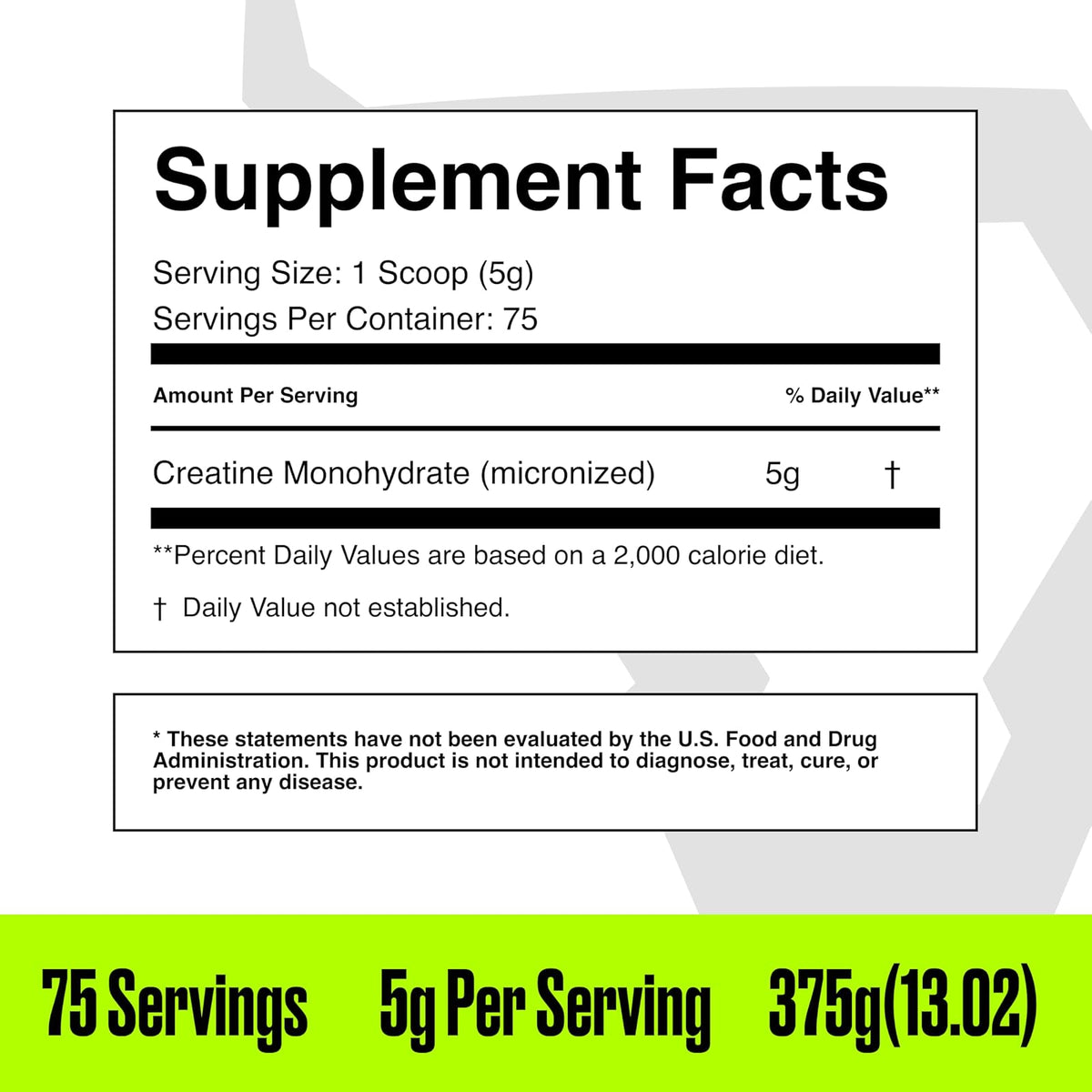 5 g pure creatine for energy