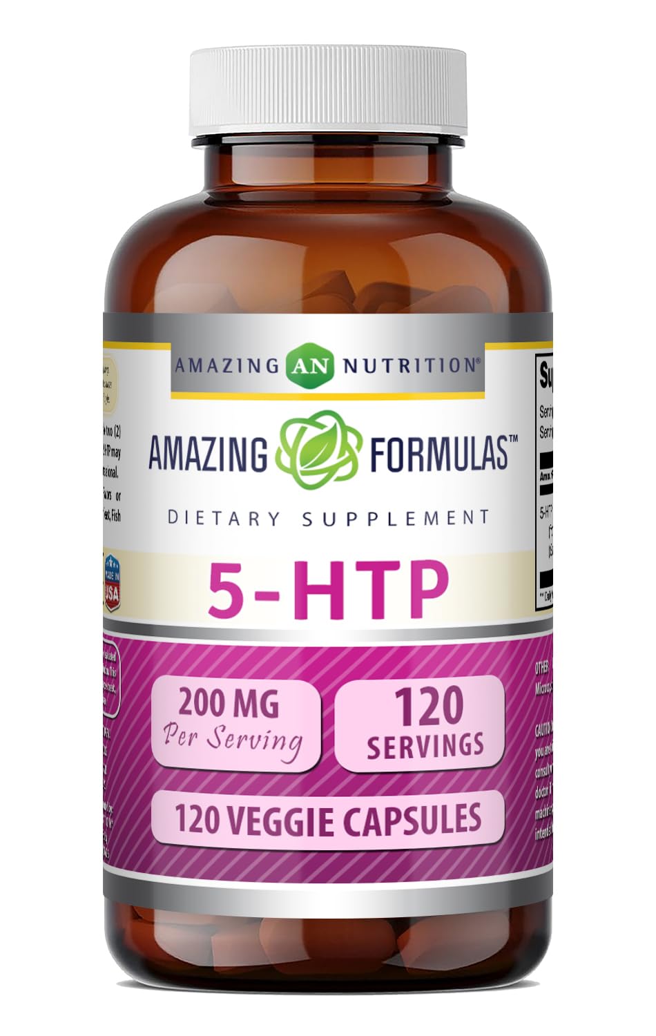 5-HTP veggie capsules for mood support