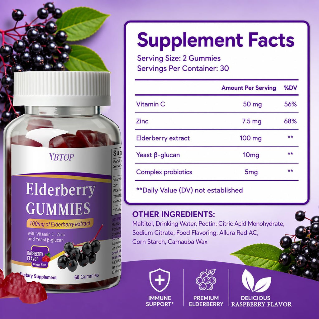 5-in-1 elderberry gummies with vitamin C
