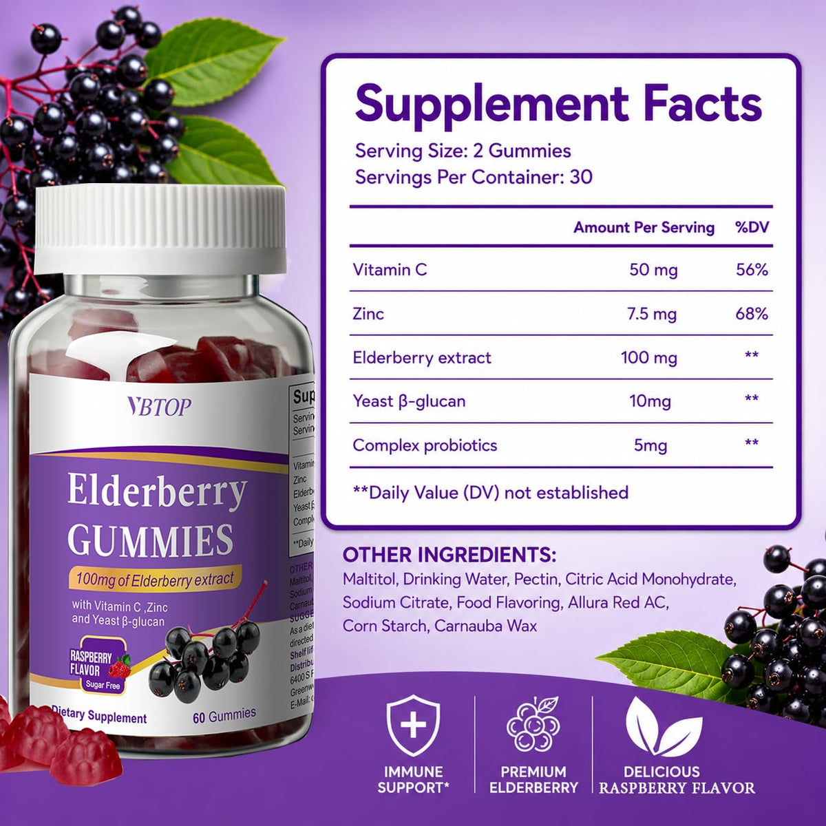 5-in-1 elderberry gummies with vitamin C