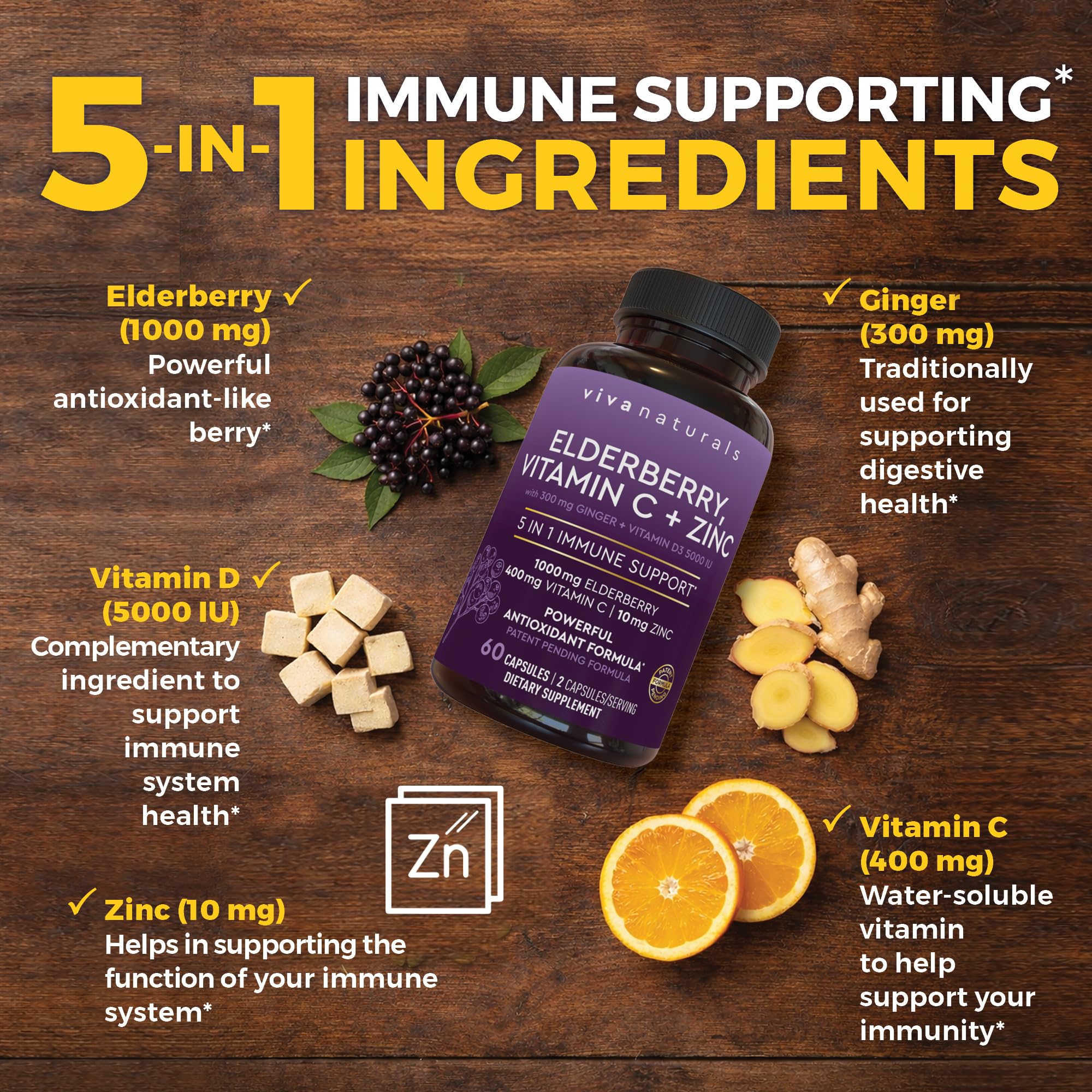 5-in-1 elderberry supplement for immunity