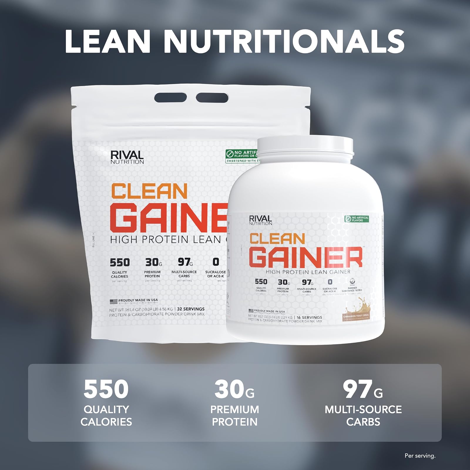 5 lb RIVAL Nutrition clean gainer