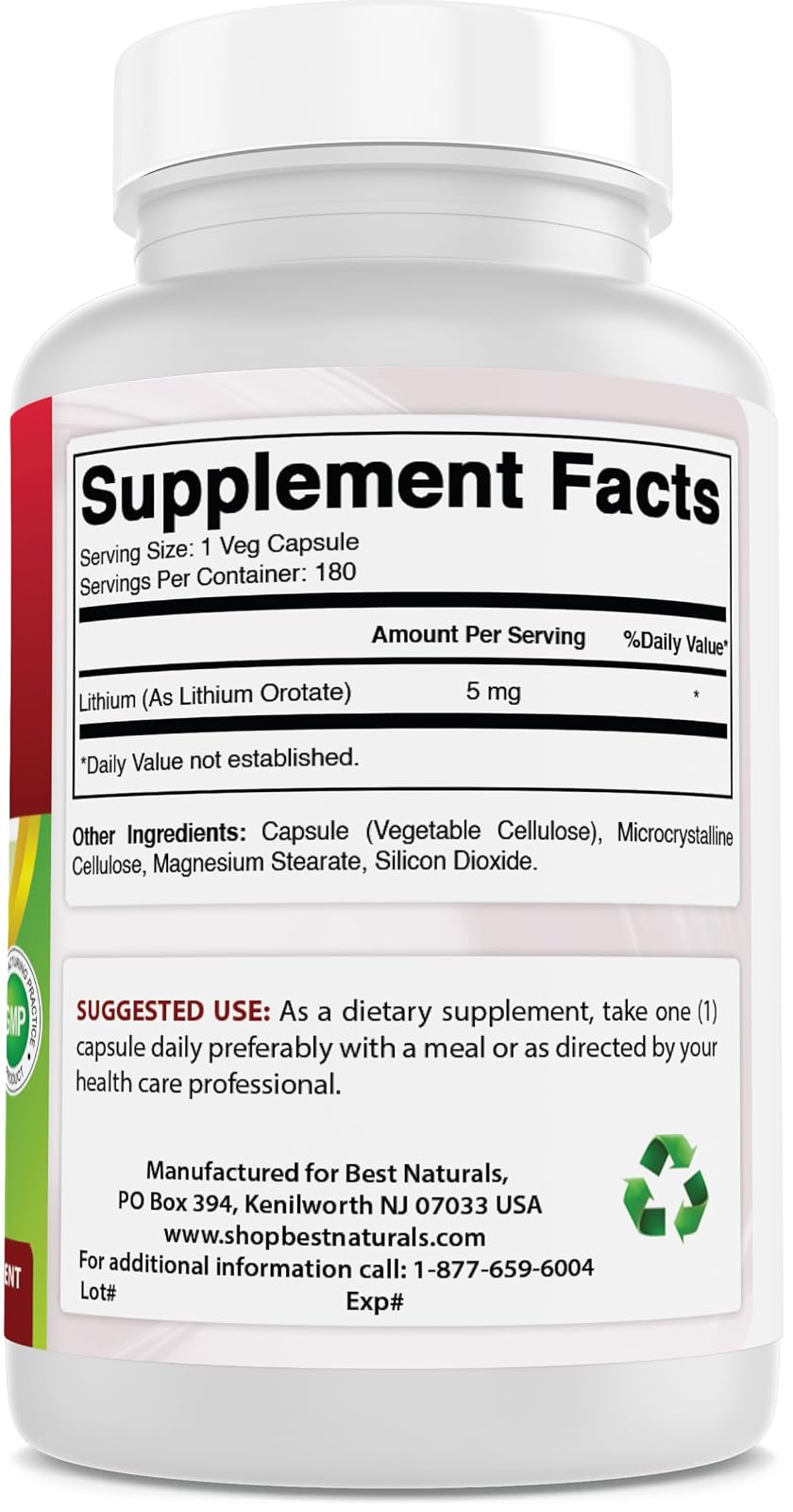 5 mg Lithium Orotate for mood support