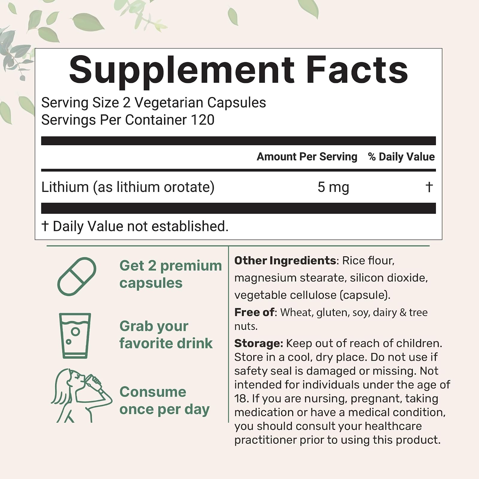 5 mg lithium orotate for mood support