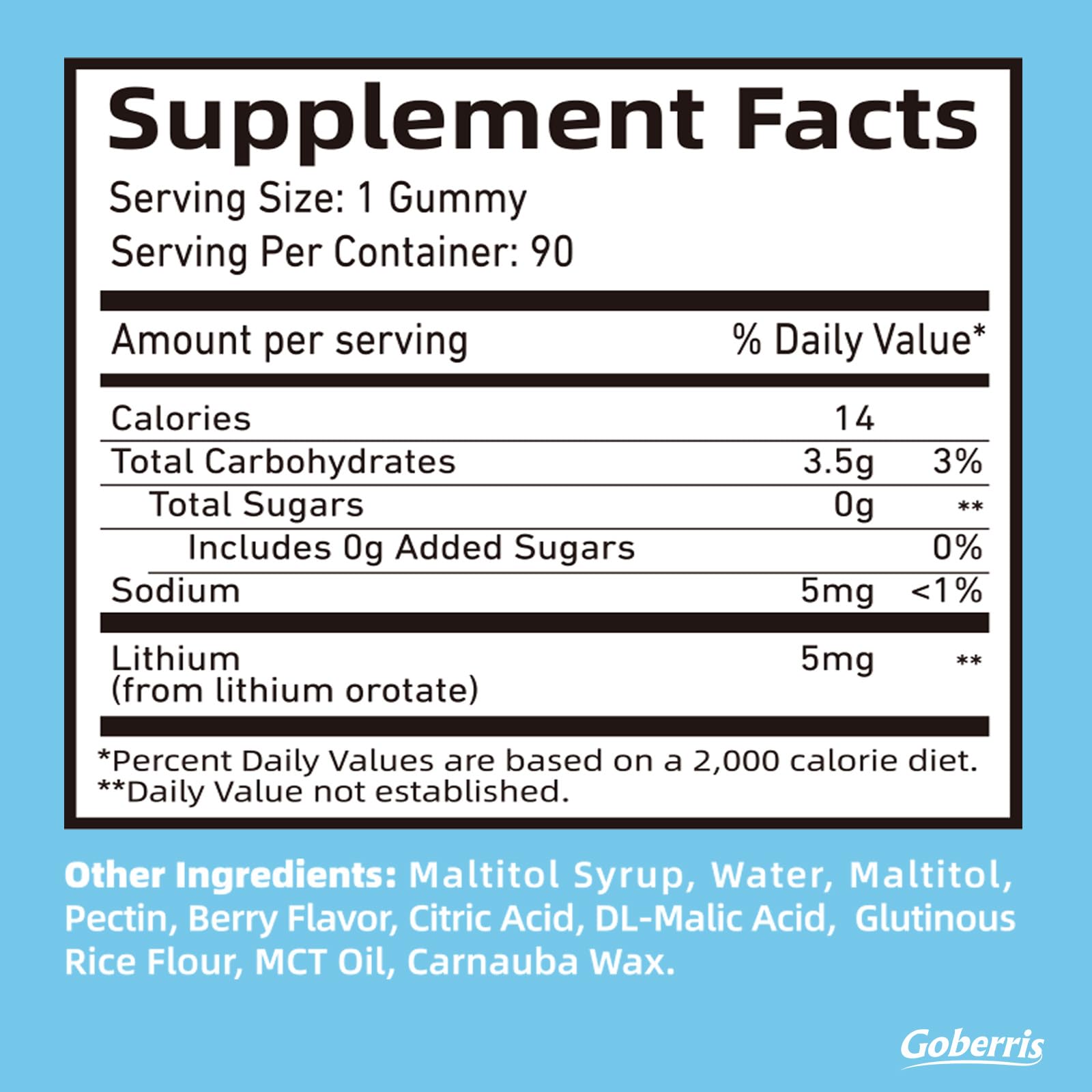 5 mg Lithium Orotate gummy vitamins