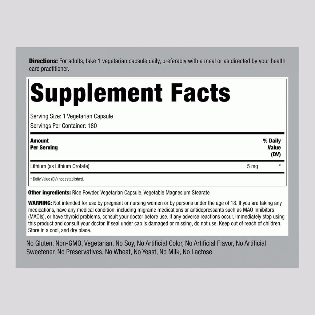 5 mg Lithium Orotate supplement