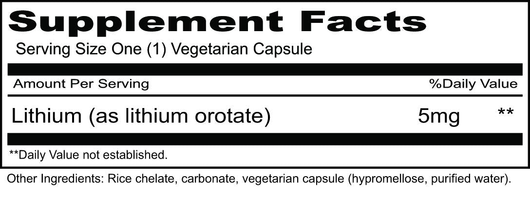 5 mg lithium veggie caps for mood support