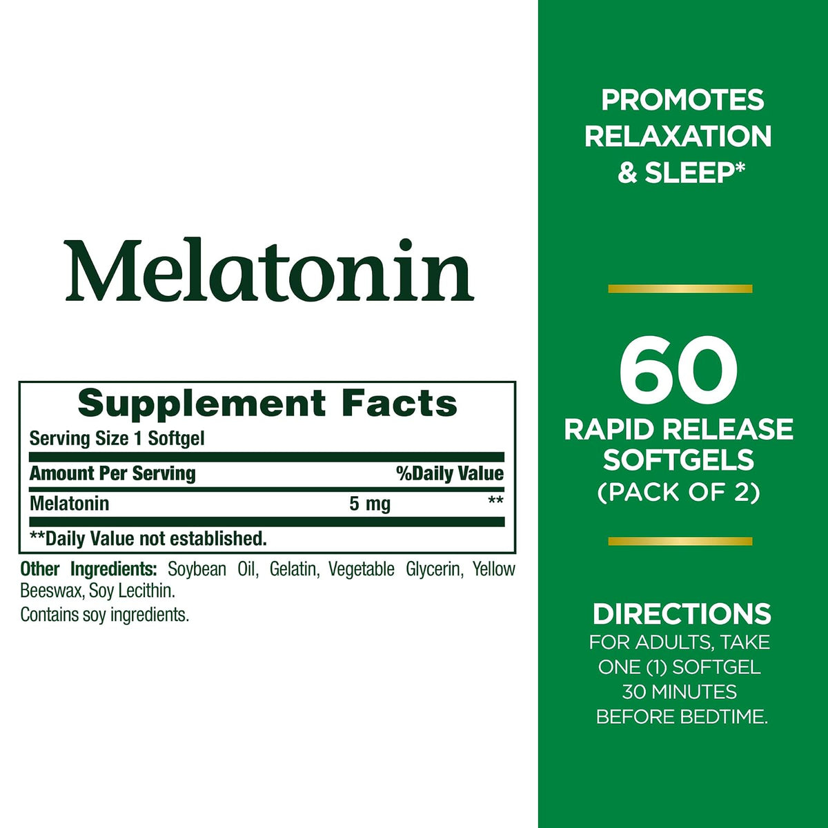 5 mg melatonin softgels for relaxation