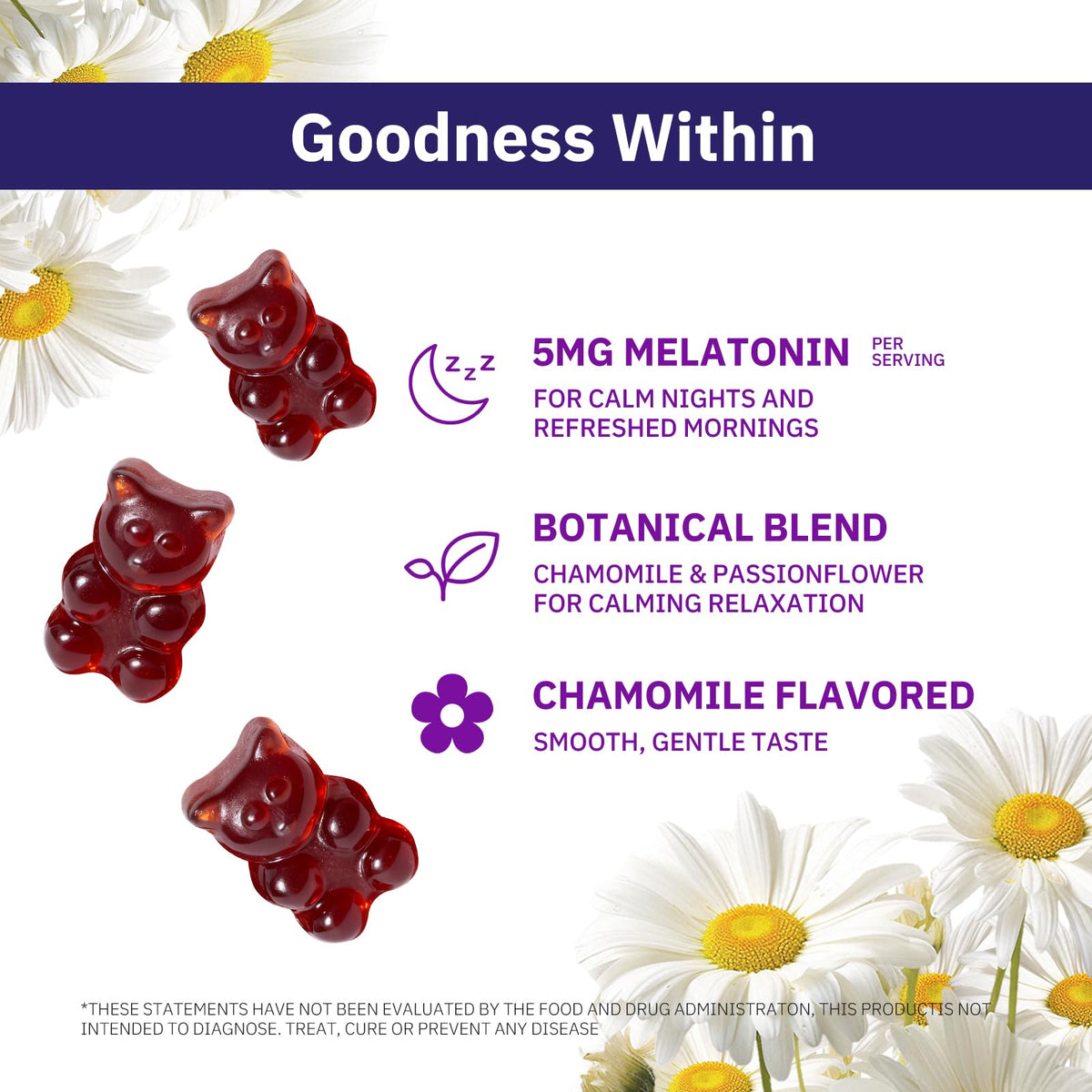 5 mg melatonin with chamomile