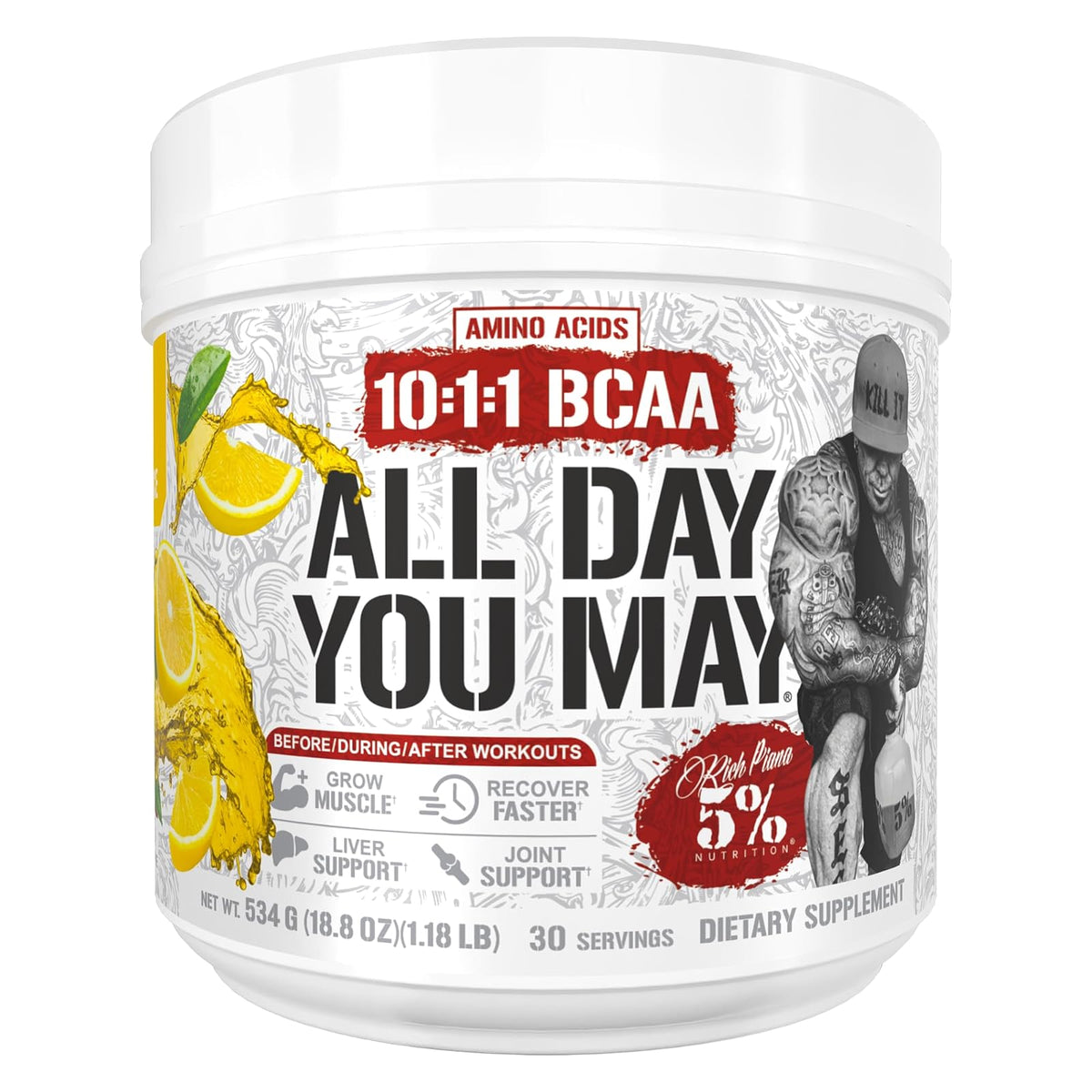 5% Nutrition BCAA powder Italian Lemon Ice