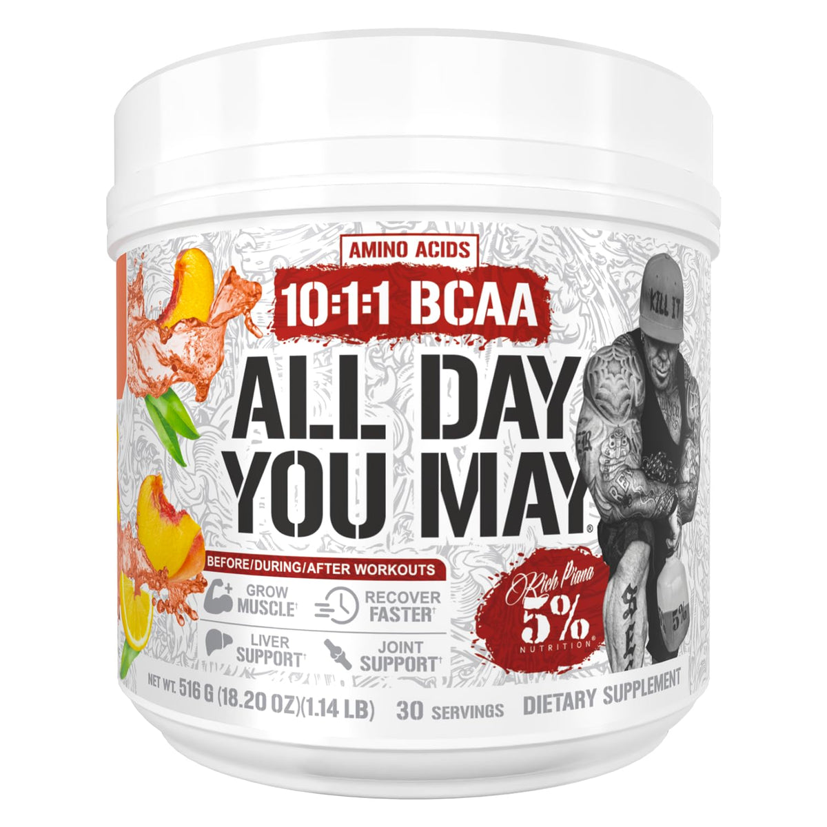 5% Nutrition BCAA powder peach tea