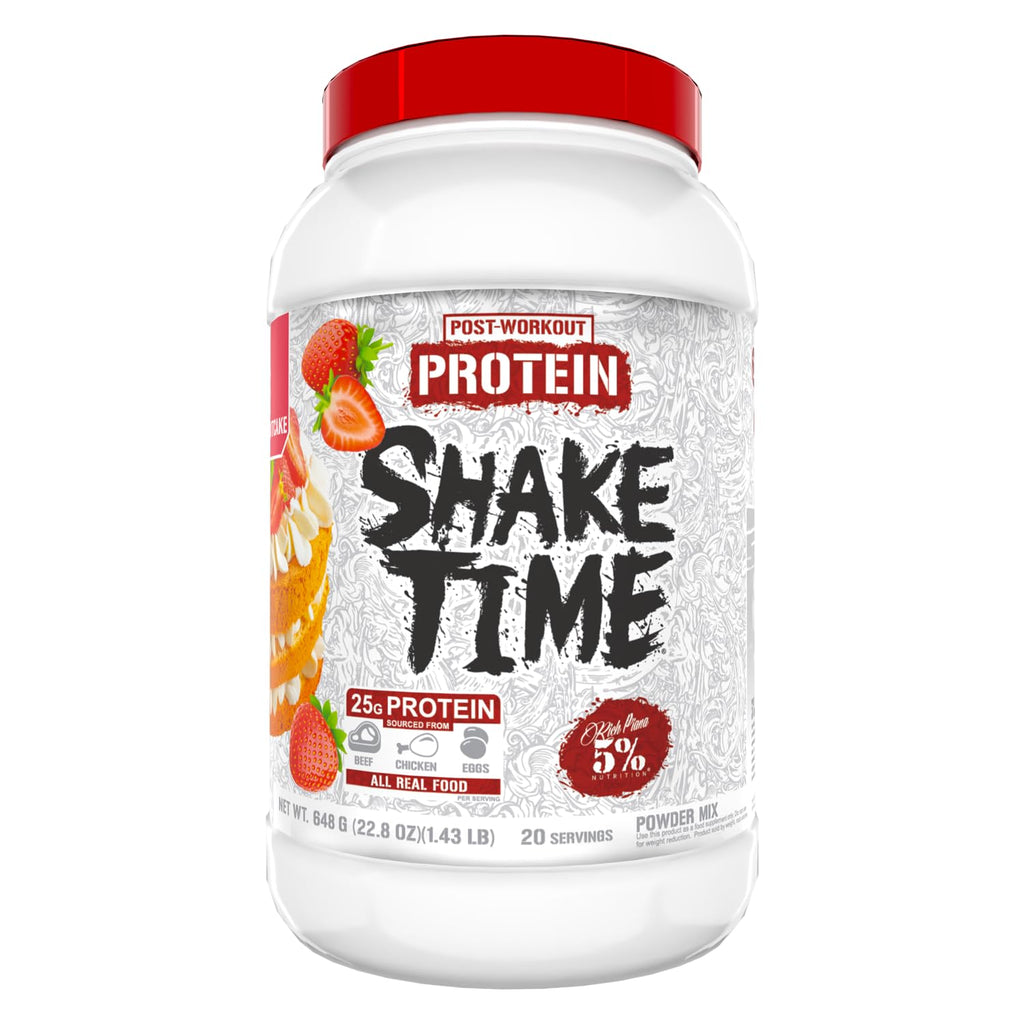 5% Nutrition Shake Time protein powder strawberry shortcake
