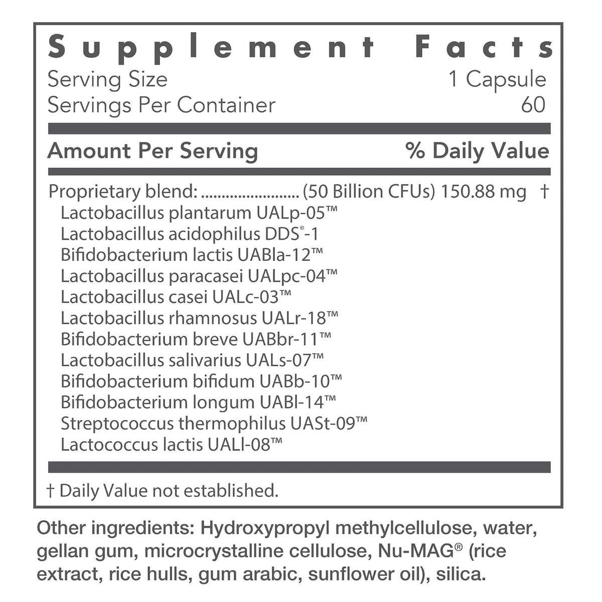 50 billion CFU digestive health support