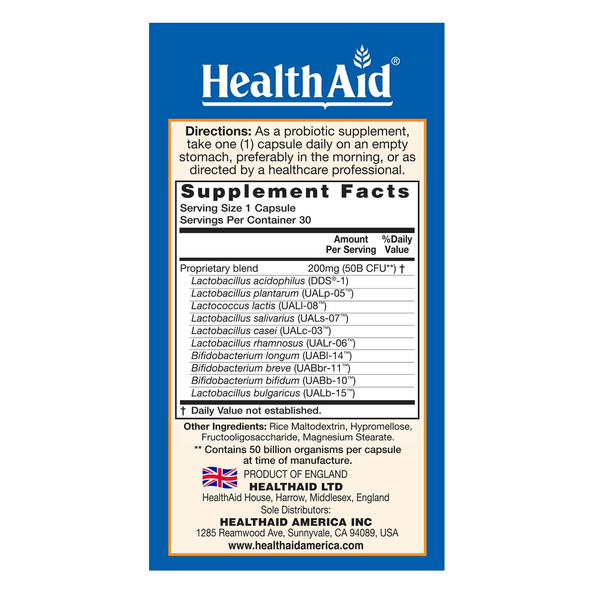 50 billion CFU kids probiotic capsules
