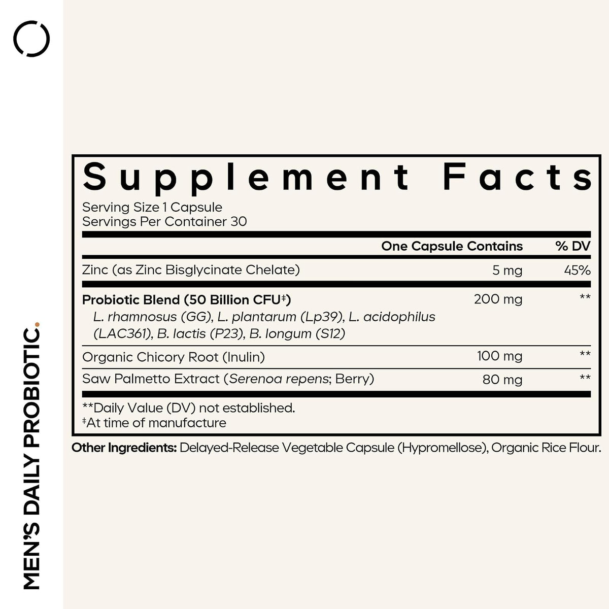 50 billion CFU men's probiotic capsules