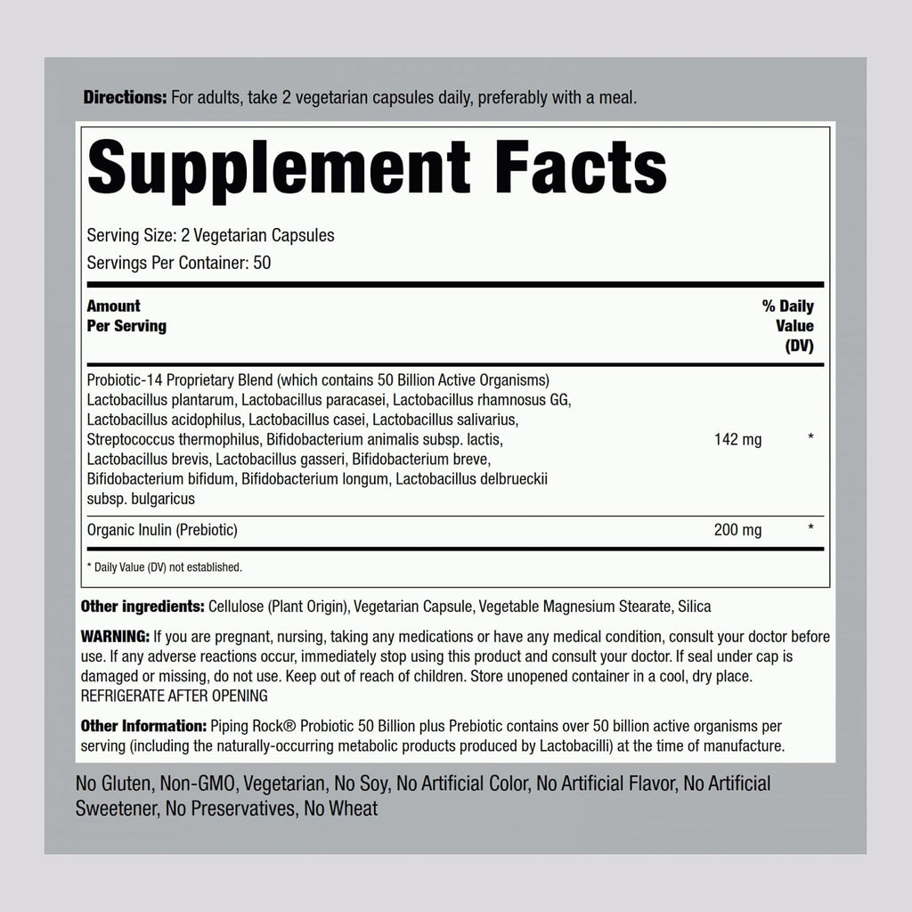 50 billion CFU probiotic capsules