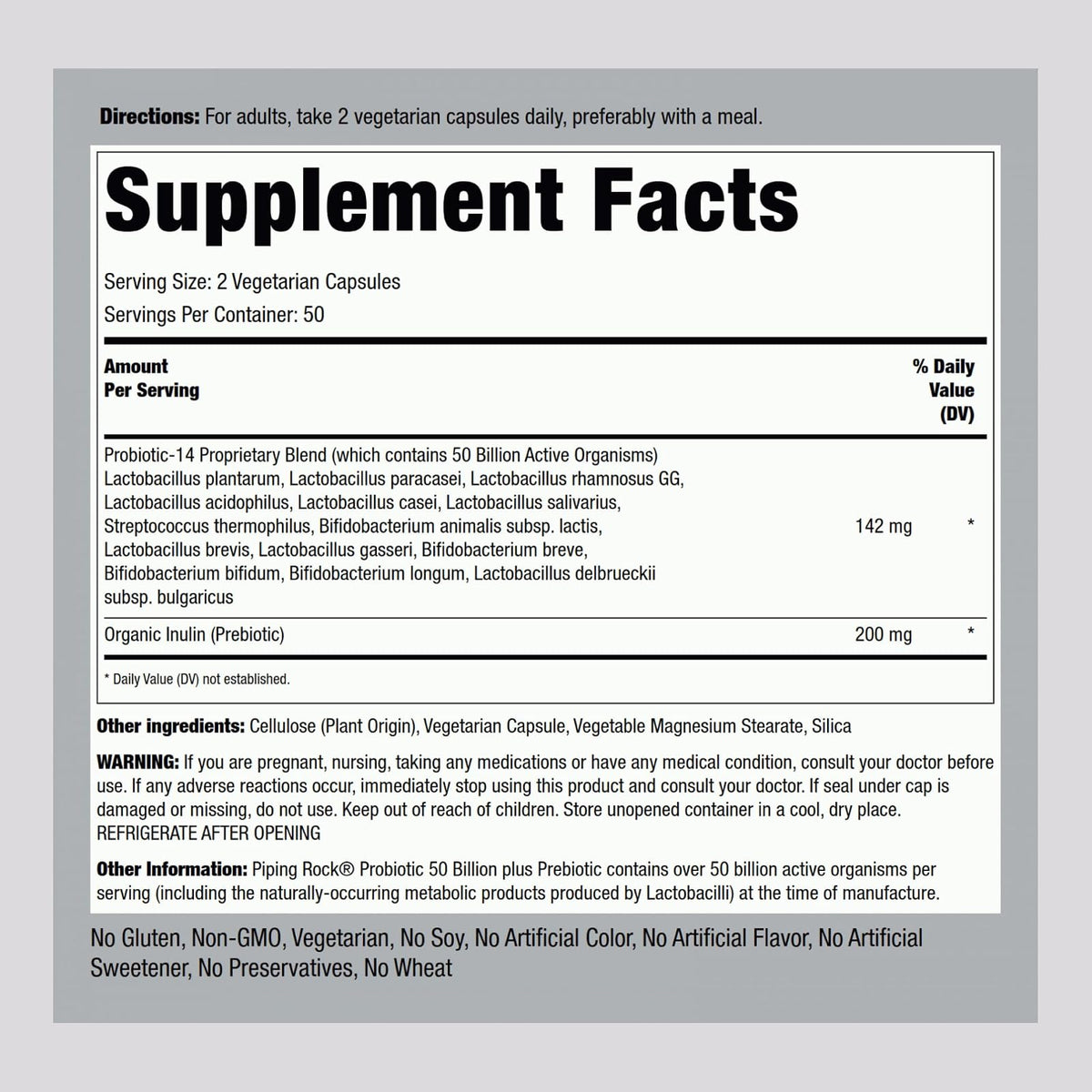 50 billion CFU probiotic capsules