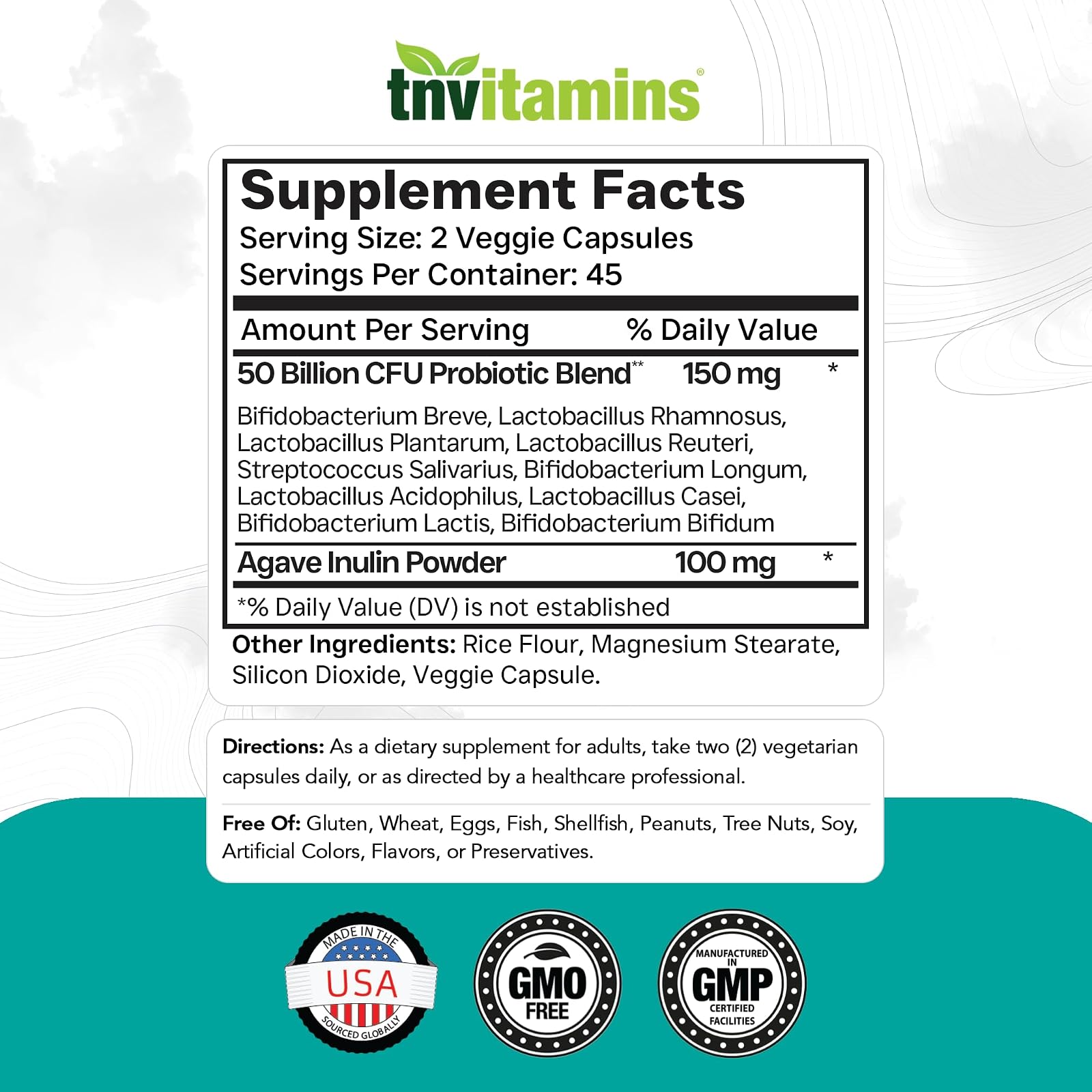 50 billion CFU probiotic capsules