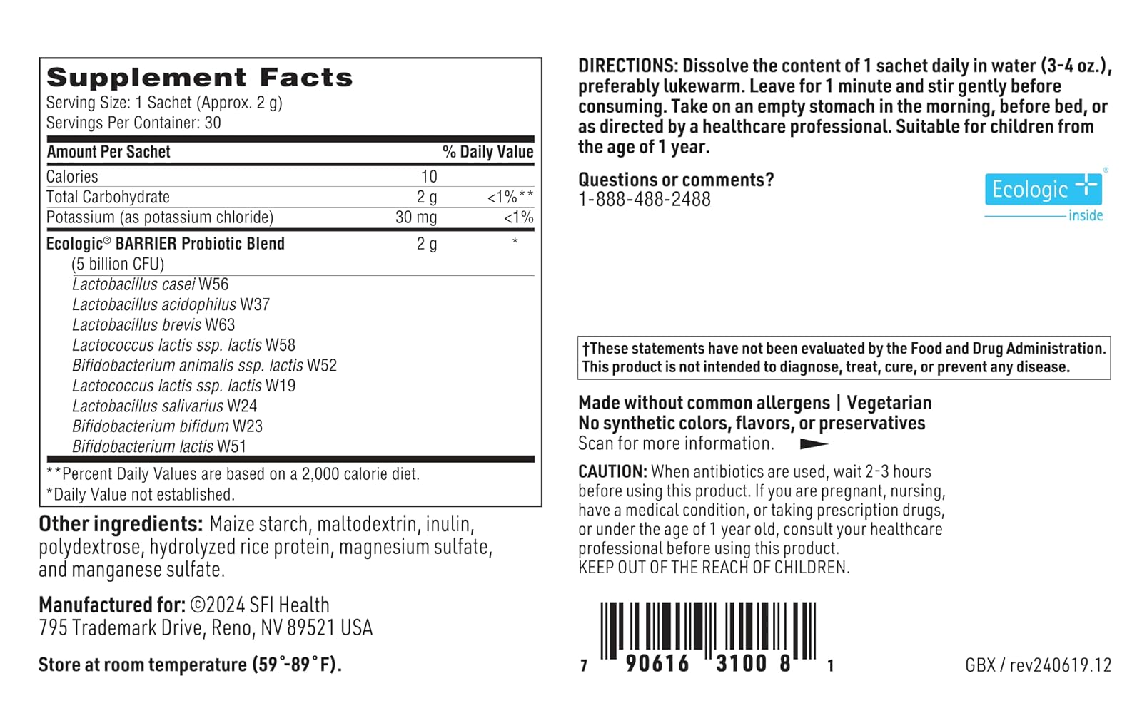 50 billion CFU probiotic powder