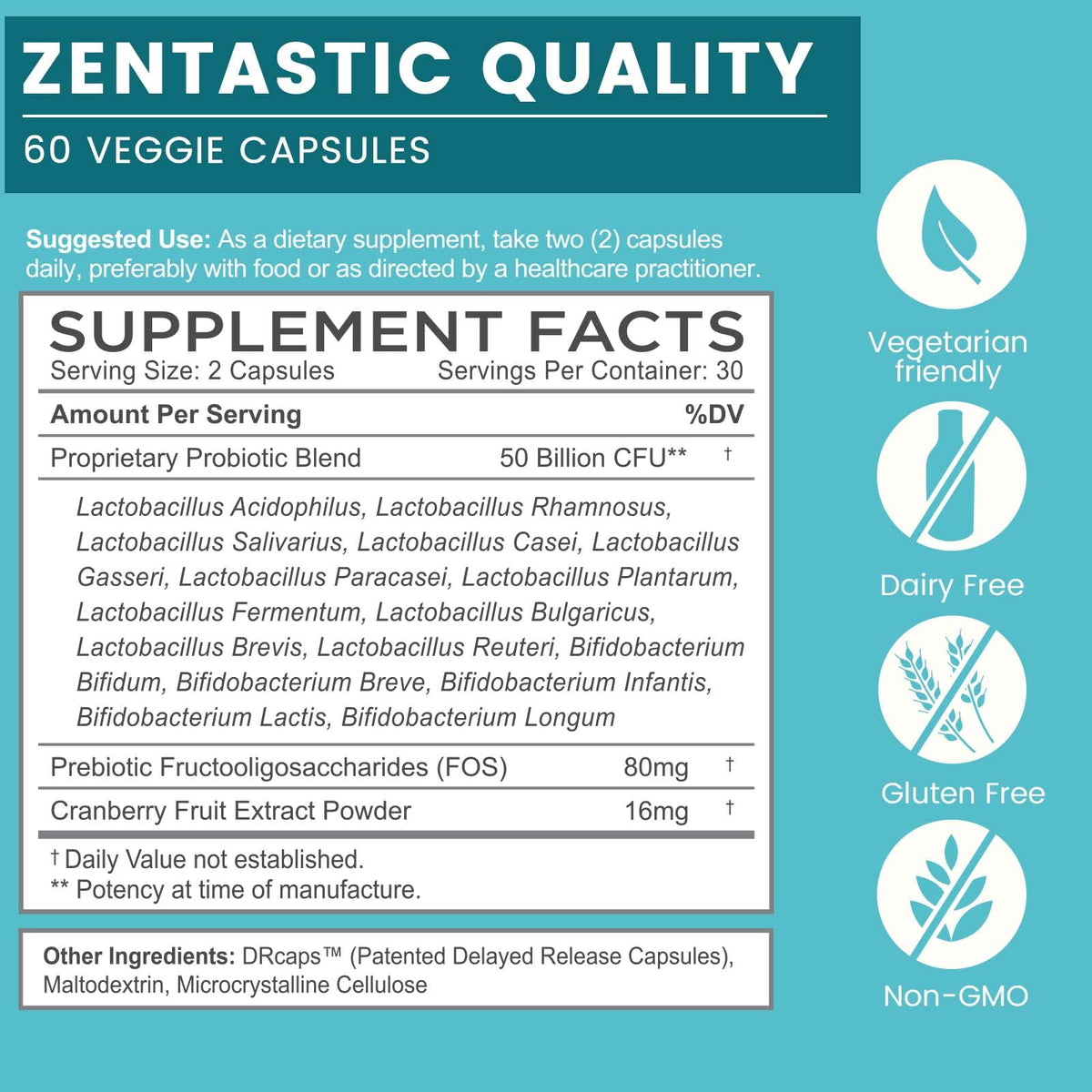 50 billion CFU probiotics capsules