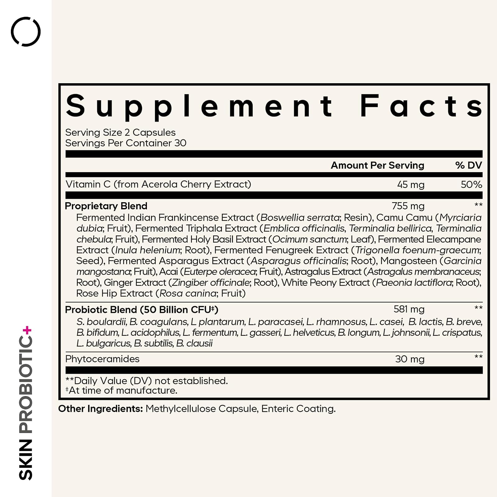 50 billion CFU skin probiotics