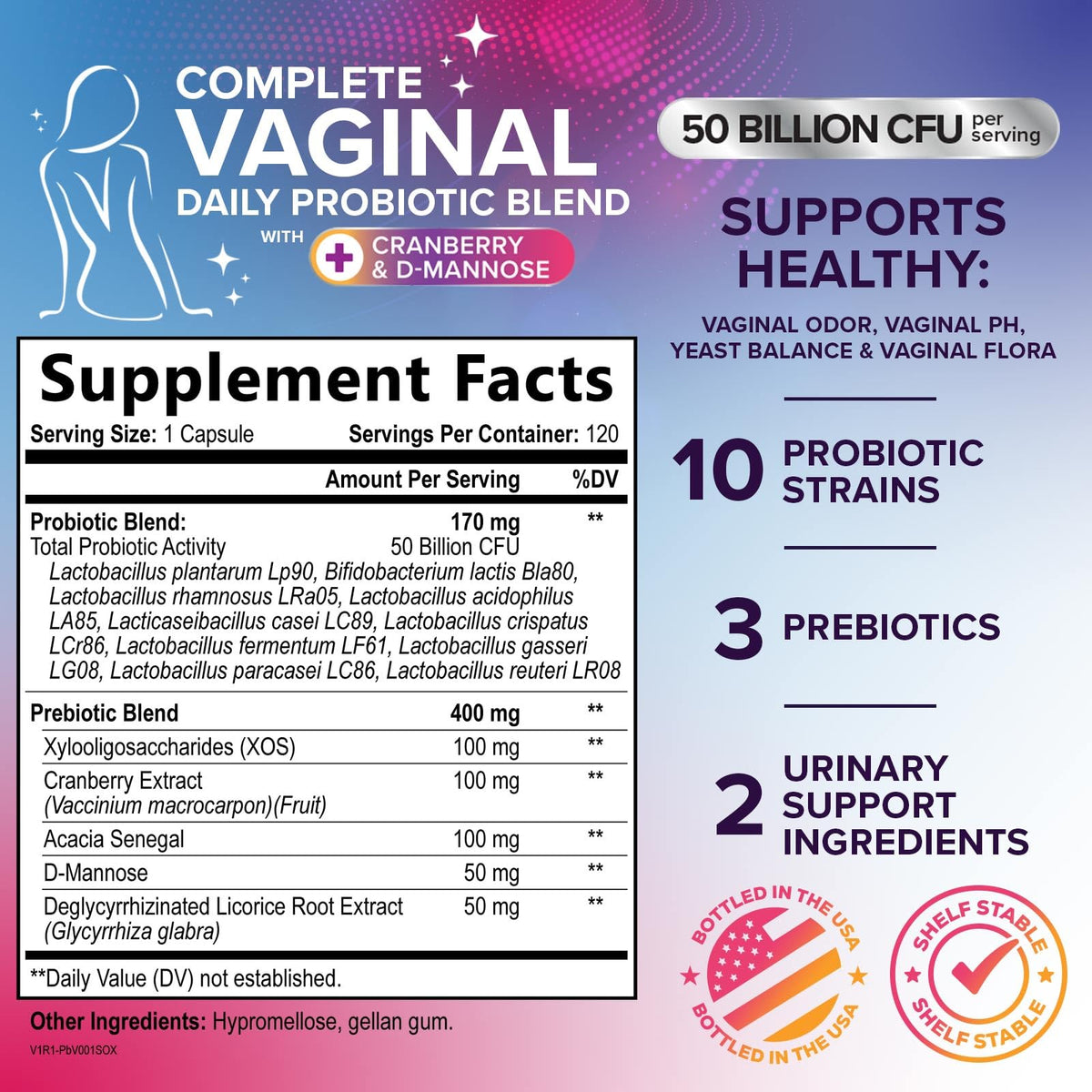 50 billion CFU vaginal probiotics