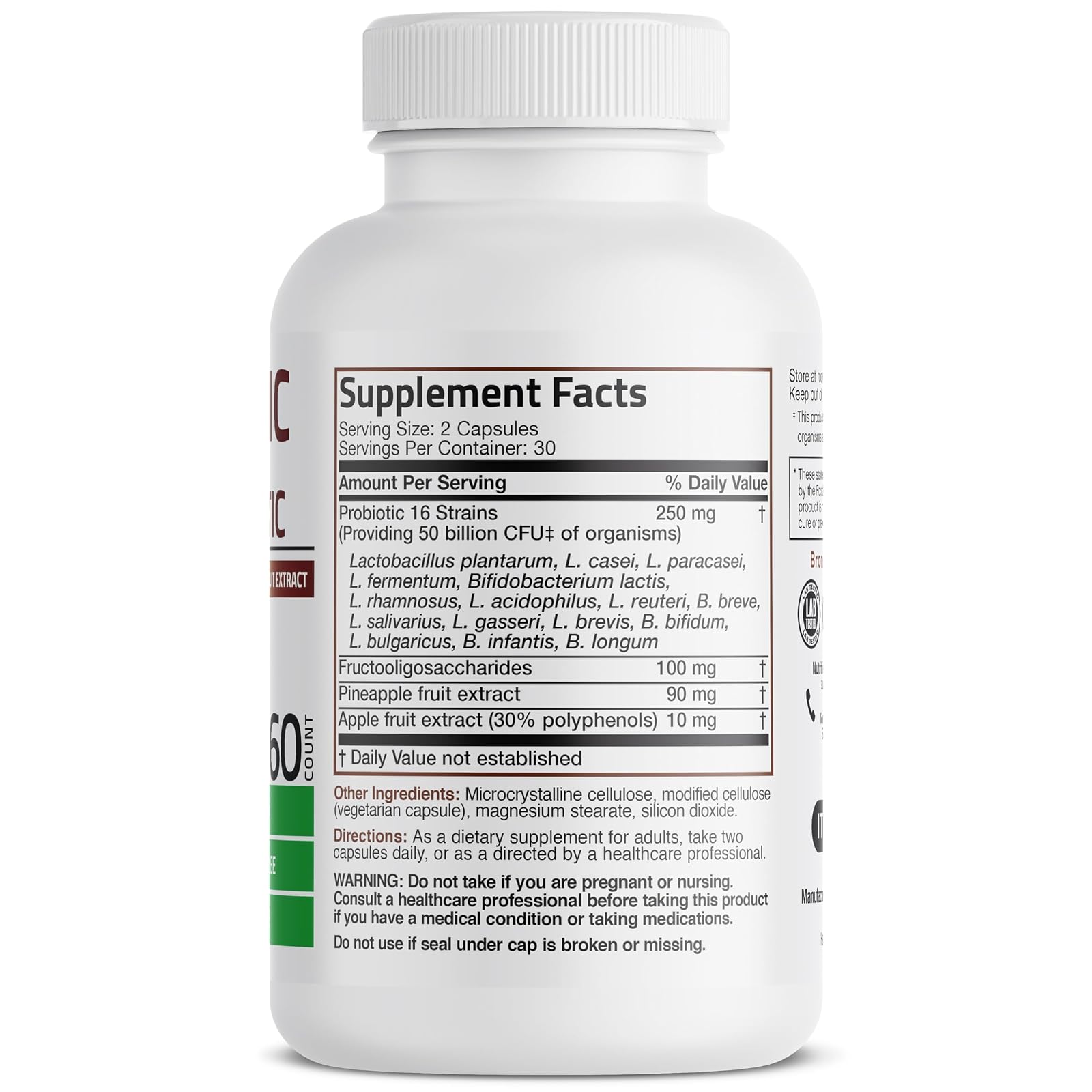 50 billion CFU vegetarian probiotic capsules