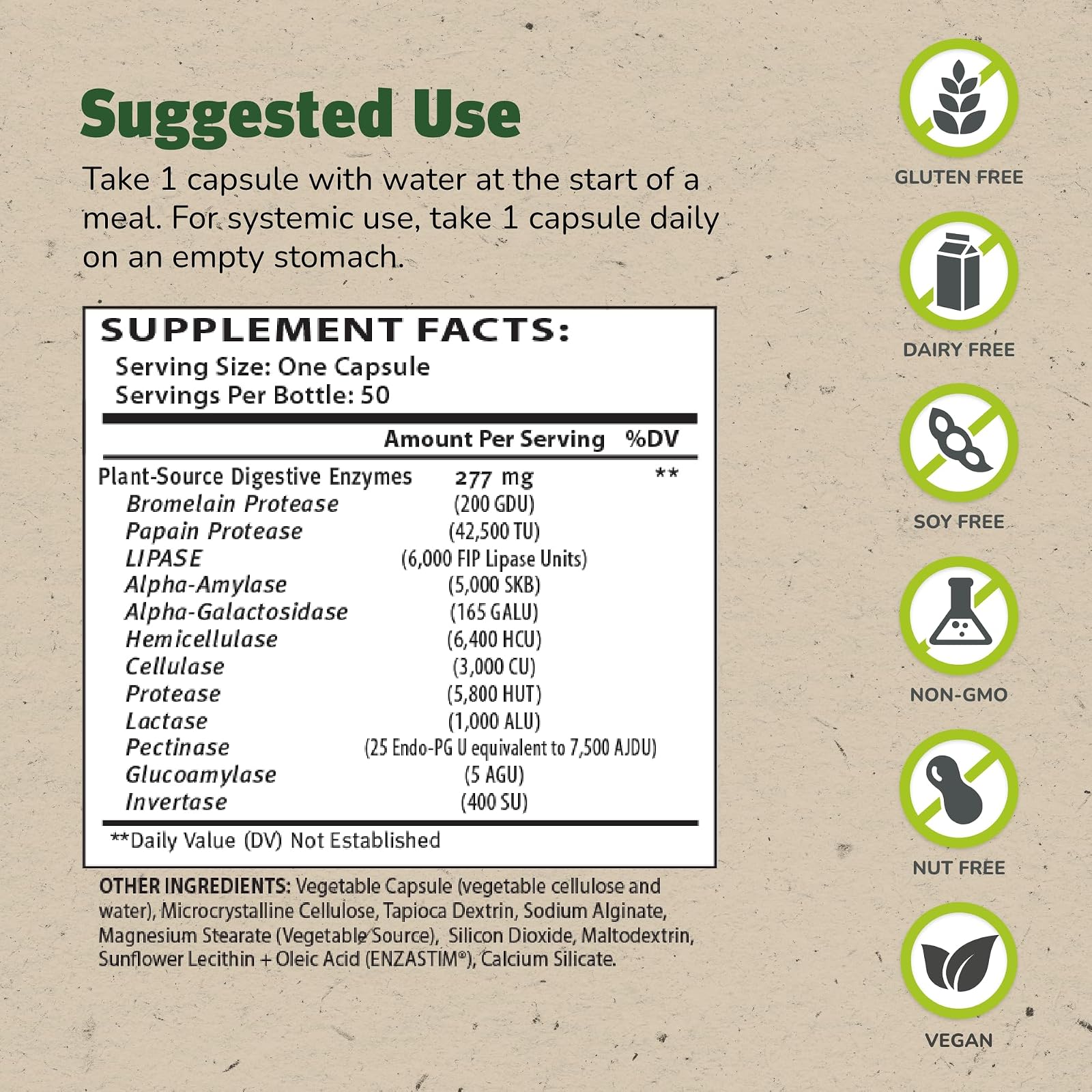 50 capsules of Enzalase probiotics