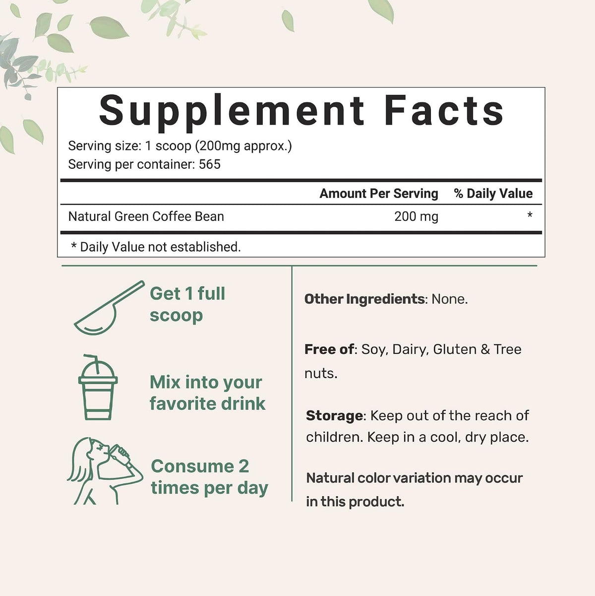 50% chlorogenic acid supplement