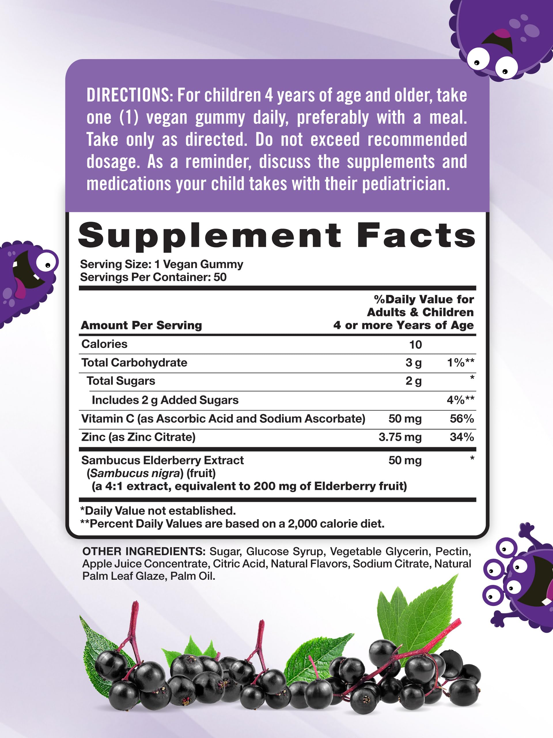 50 count elderberry gummies for immunity