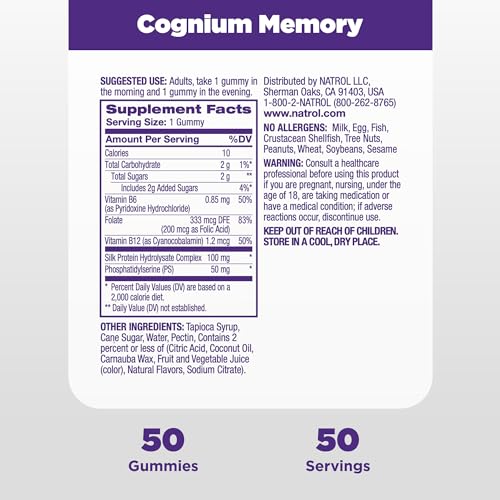 50 count gummies for daily brain support
