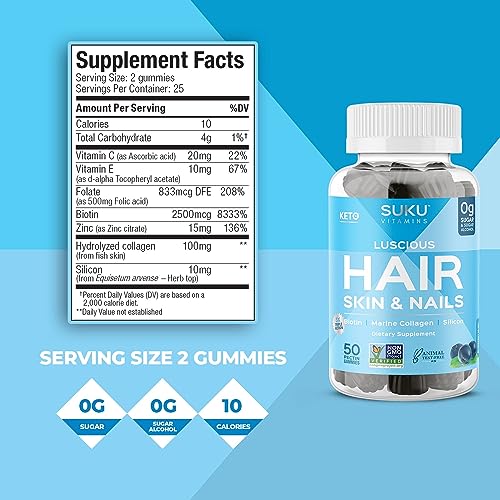 50 count hair gummies for women