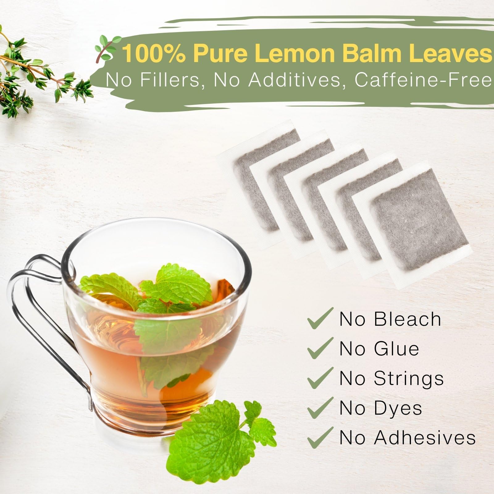50 count lemon balm tea bags