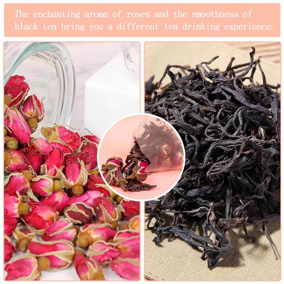 50 count rose black tea bags