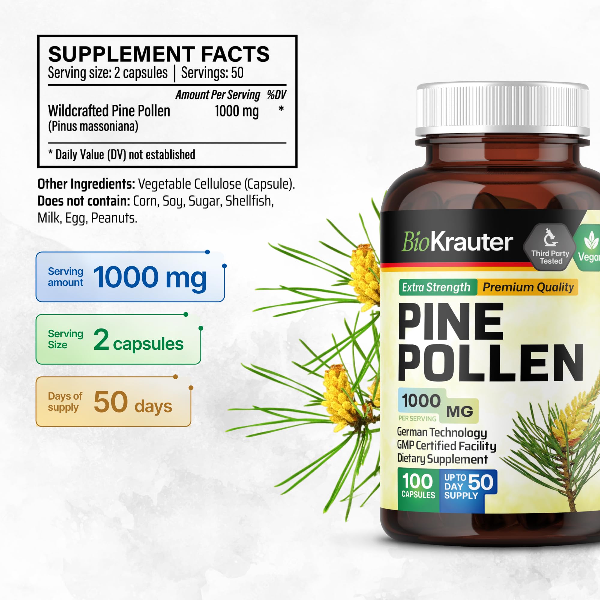 50-day supply pine pollen