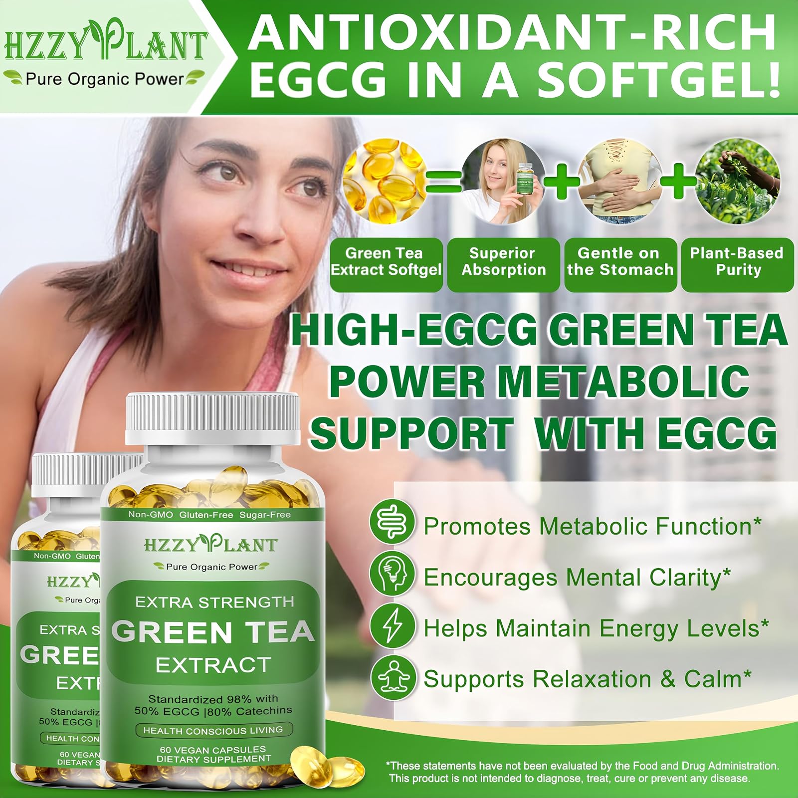 50% EGCG green tea extract capsules