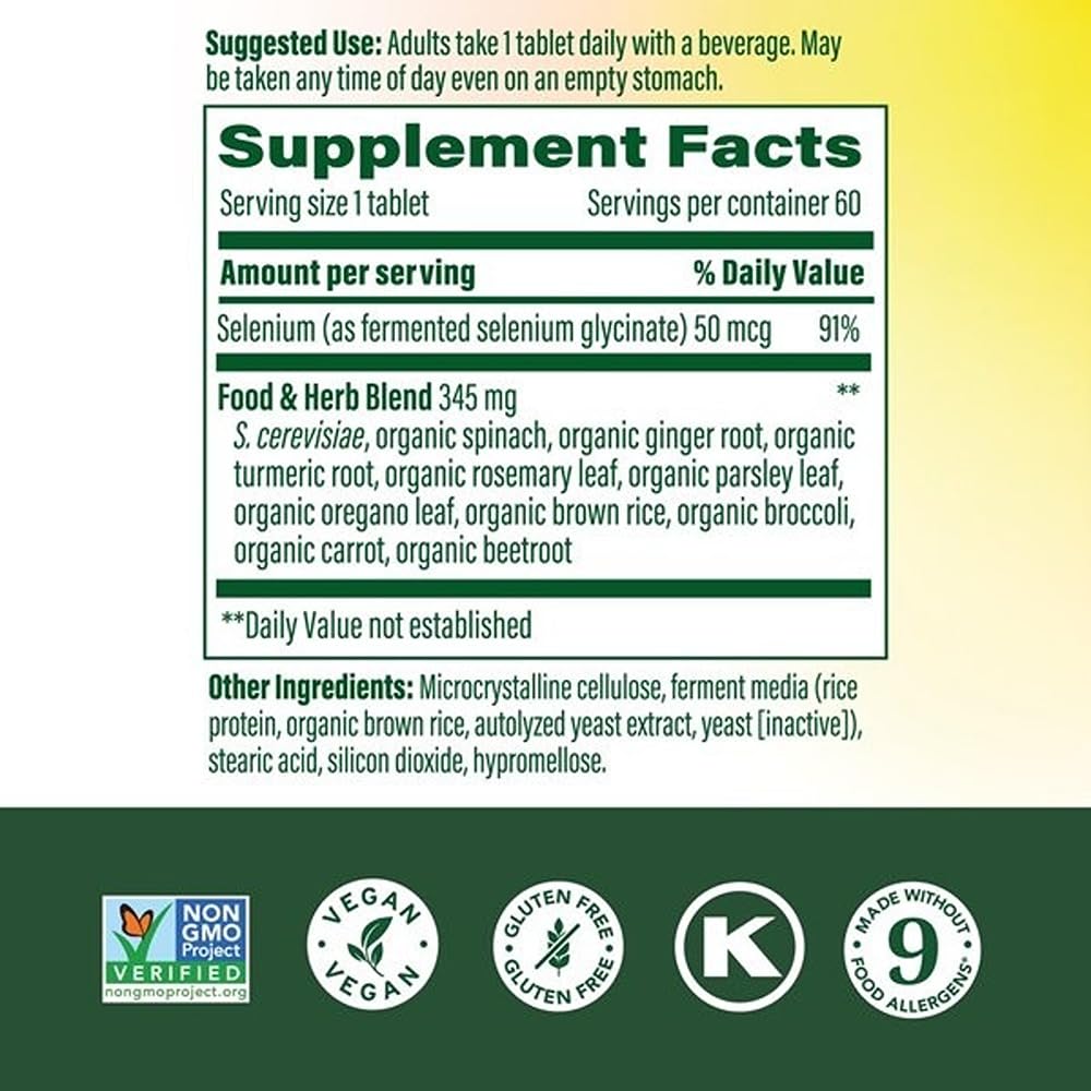 50 mcg selenium tablets for daily health