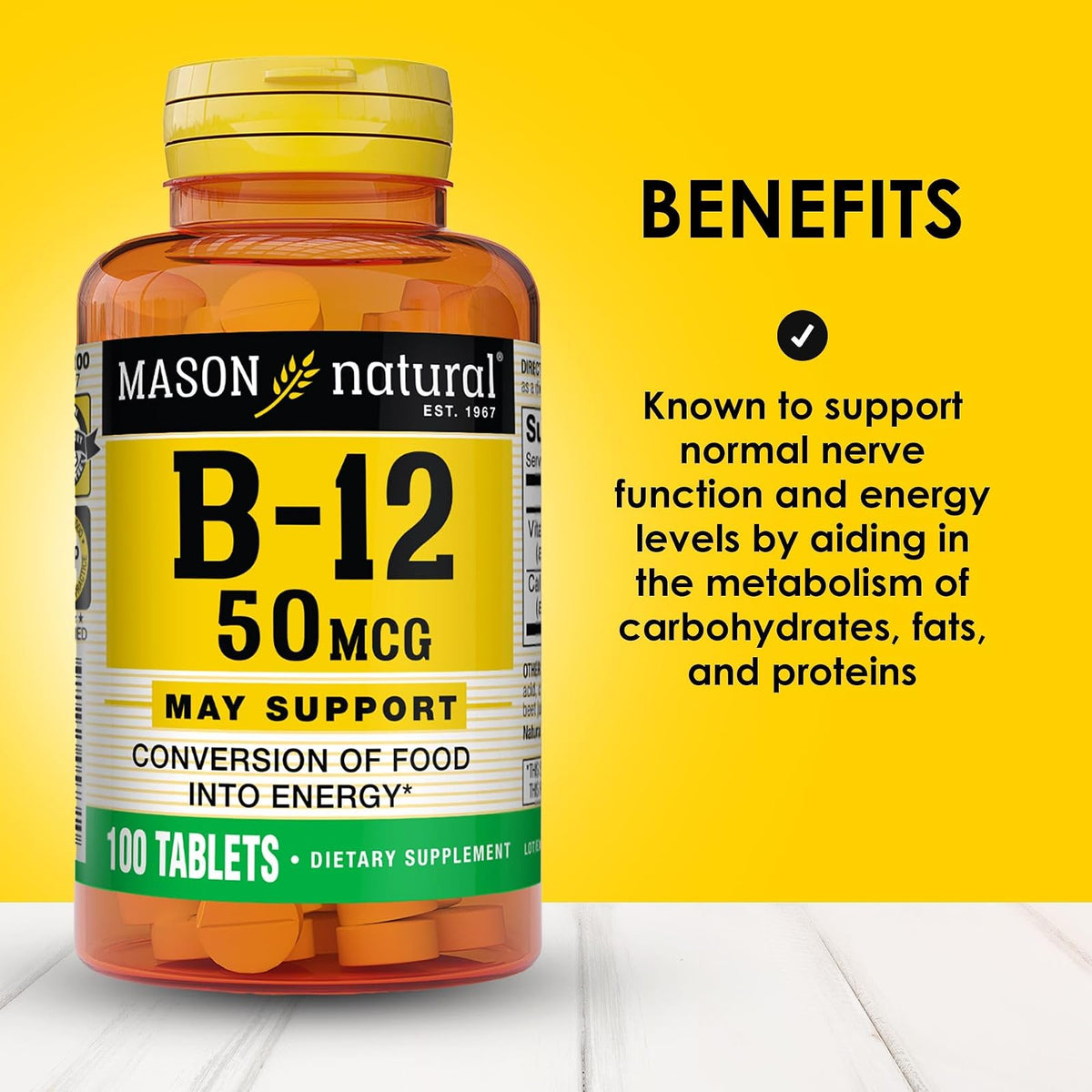50 mcg Vitamin B12 for energy