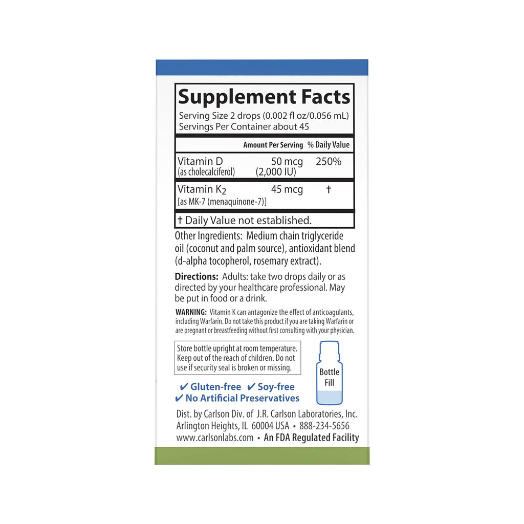 50 mcg vitamin D3 K2 supplement