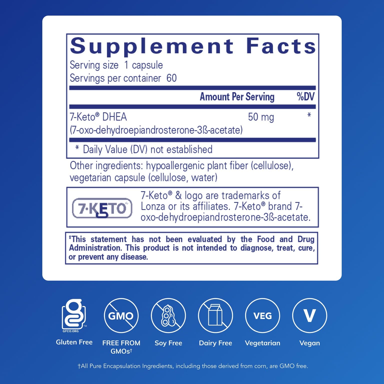 50 mg 7-Keto DHEA for wellness