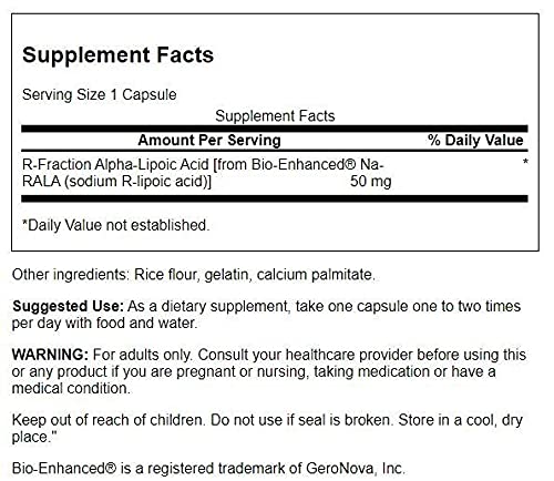 50 mg Alpha Lipoic Acid supplement